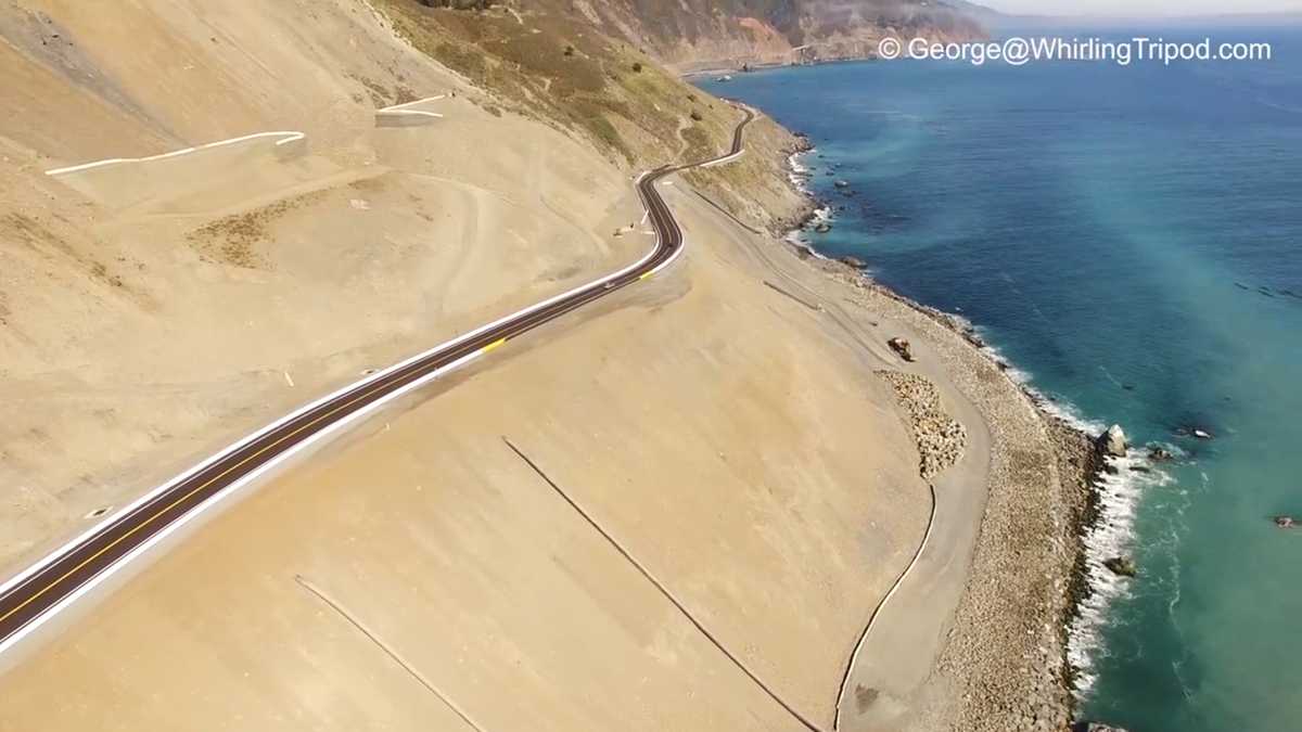 WOW: Drone video of new Highway 1 south of Big Sur