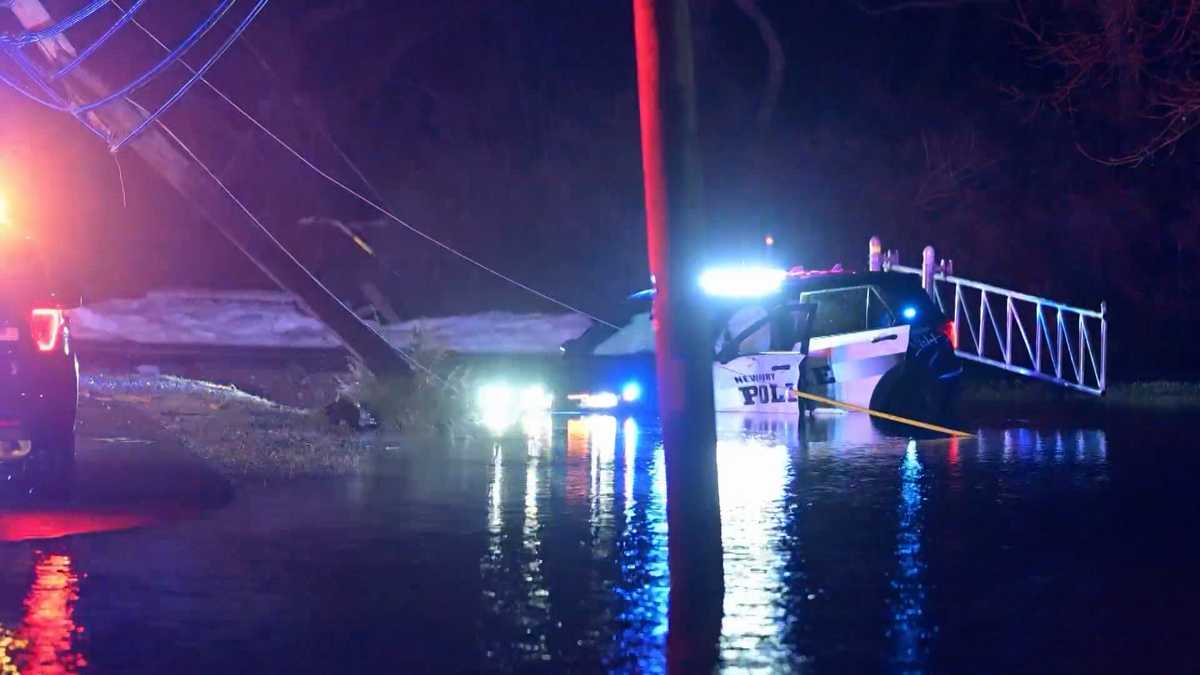 Officer released from hospital after cruiser strikes pole