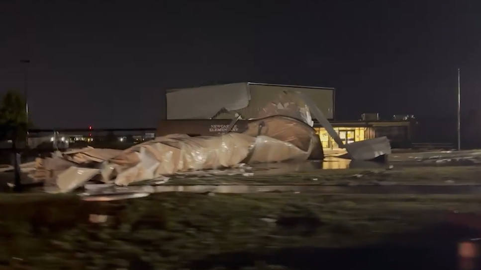 Video shows tornado damage at Newcastle Elementary School