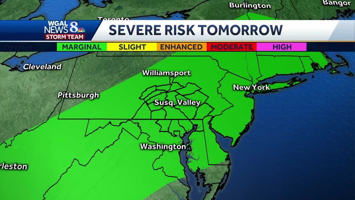 'Marginal' risk of severe weather tomorrow