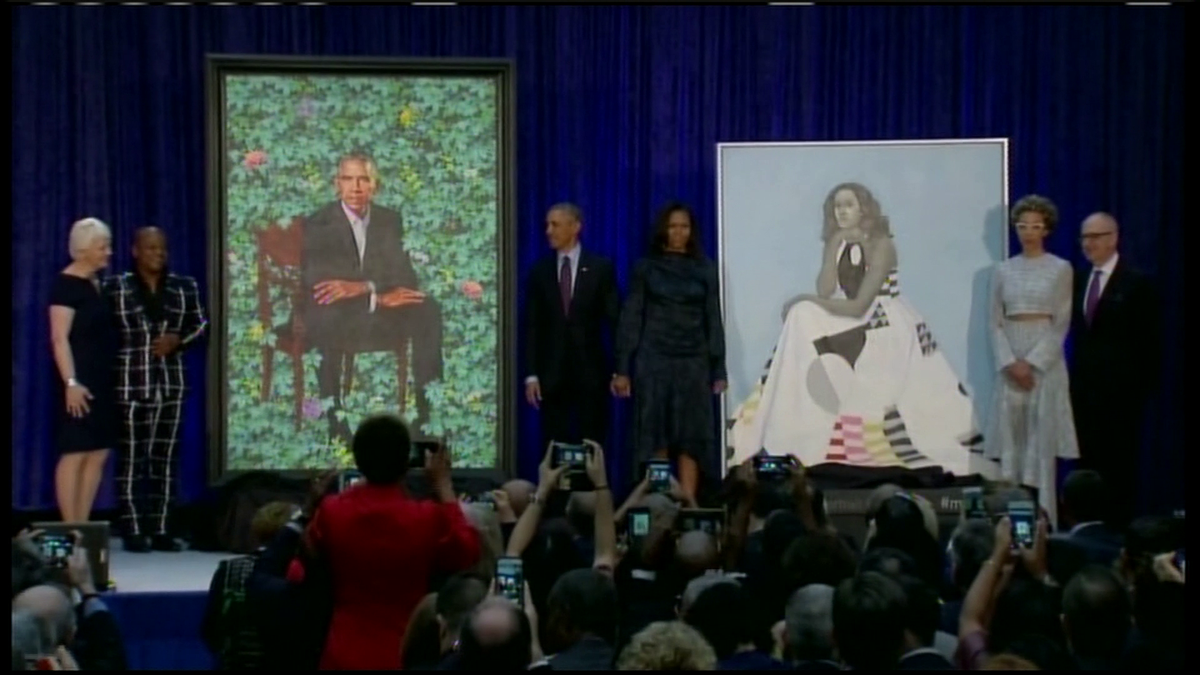 Portraits of Barack, Michelle Obama at Museum of Fine Arts