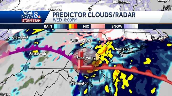 Hour-by-hour snowfall projections for south-central Pa.