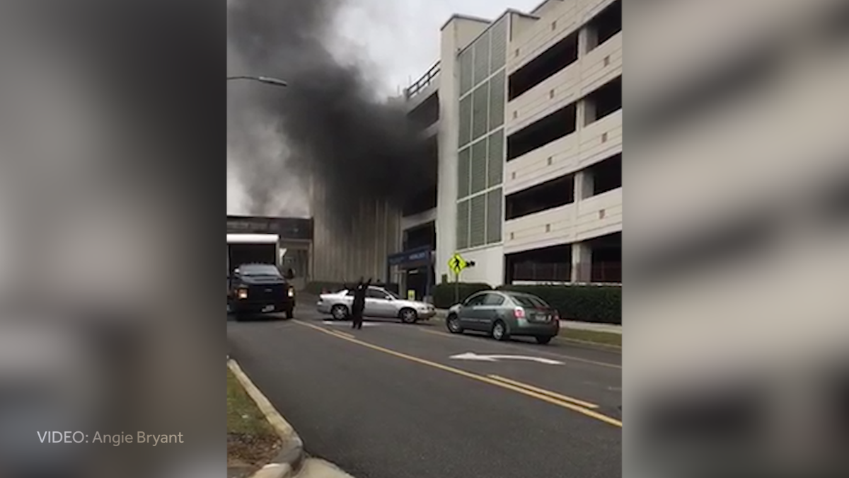VIDEO: Car fire in St. Vincent's Hospital parking deck in Birmingham