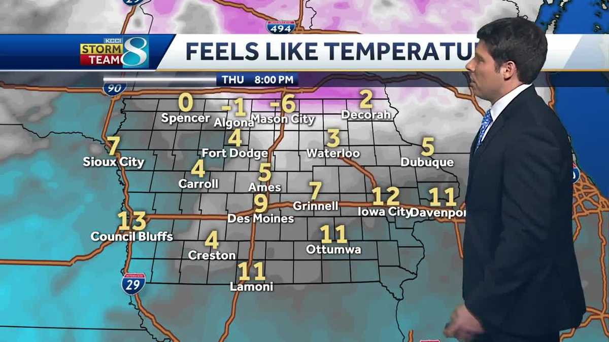 Feels-like temperatures drop to single digits