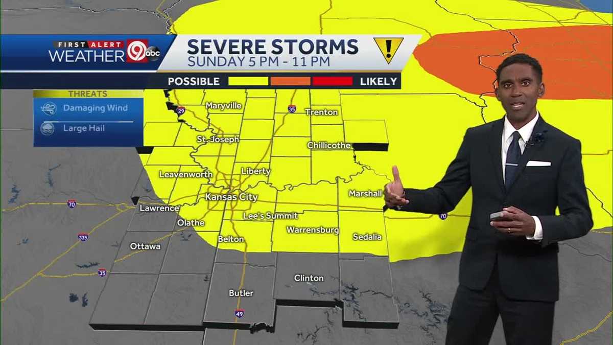 KANSAS CITY WEATHER: Severe storms possible Sunday evening