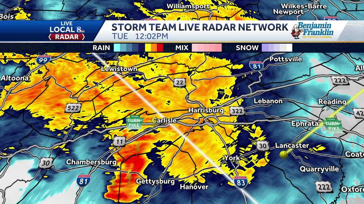 Heavy rain hits South-Central Pennsylvania