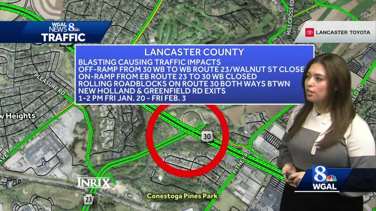 Roadblocks start Friday on Route 30 in Lancaster County, Pa.