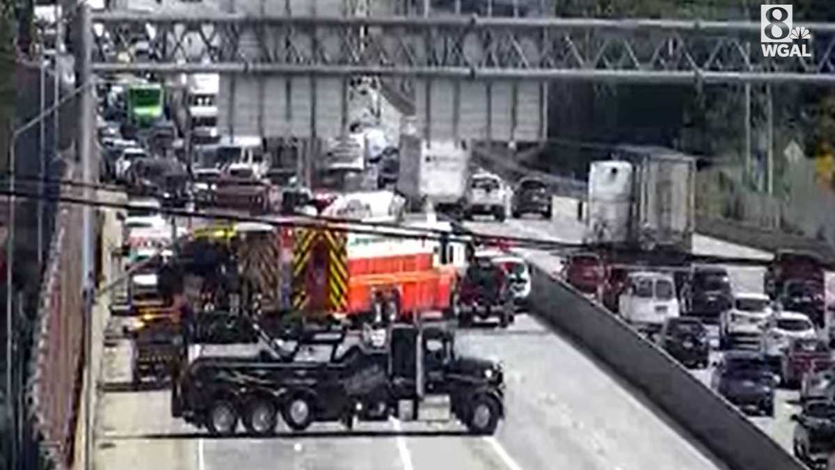 Route 581 in Camp Hill, Pa., reopens after cement truck crash