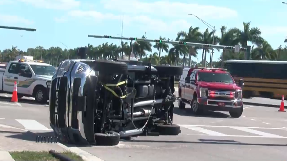 Greater Naples Fire vehicle involved in rollover crash