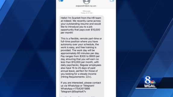 Job scam texts offer easy remote work for high pay