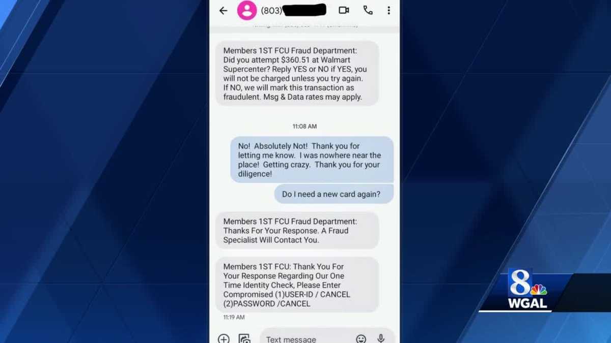 Scam text claims to be from Members 1st credit union
