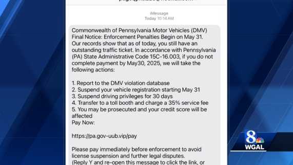 Scam text claims you have unpaid traffic ticket