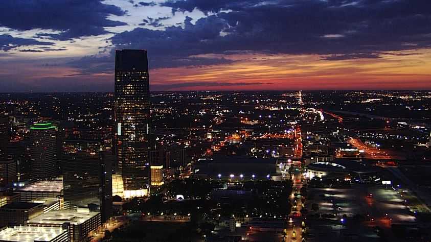 Sky 5 captures amazing sunrise over OKC sky