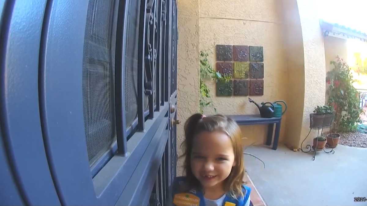 Watch Girl Scout Has Irresistible Cookie Sales Pitch For Neighbor Via