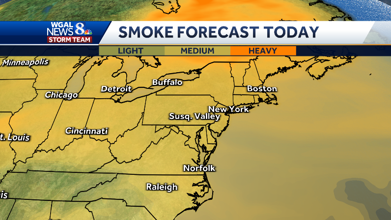 PA WEATHER: Wildfire smoke makes for hazy sunshine again today