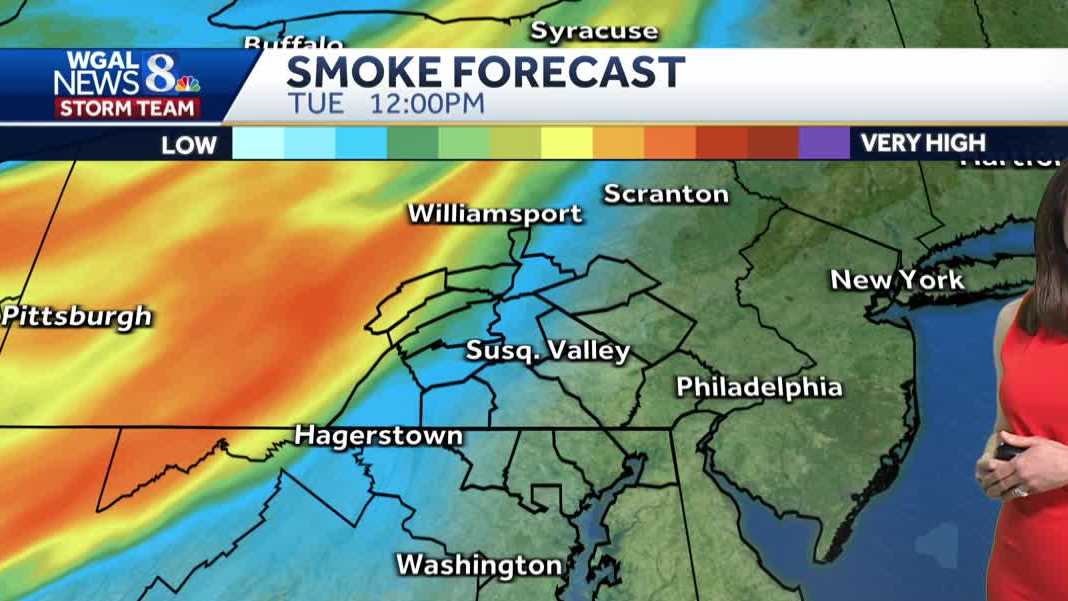 Canadian wildfire smoke forecast for Pennsylvania