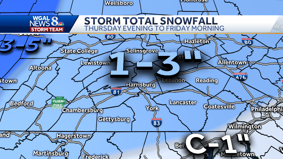 Central Pa. winter storm: Inch to three inches of snow expected from ...