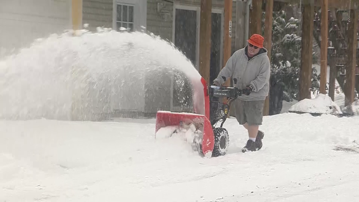 Snowblowing in shorts on the eve of meteorological spring