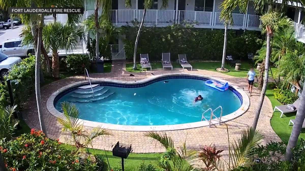 VIDEO: Stranger rescues 6-year-old who fell into a swimming pool