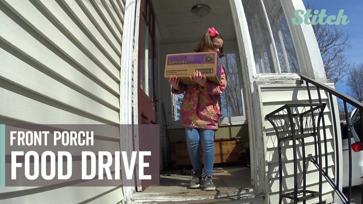 8-year-old collects 2,700 pounds of food all from her front porch
