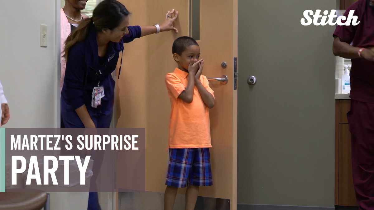 Hospital throws surprise birthday party for 7-year-old grandson of ...