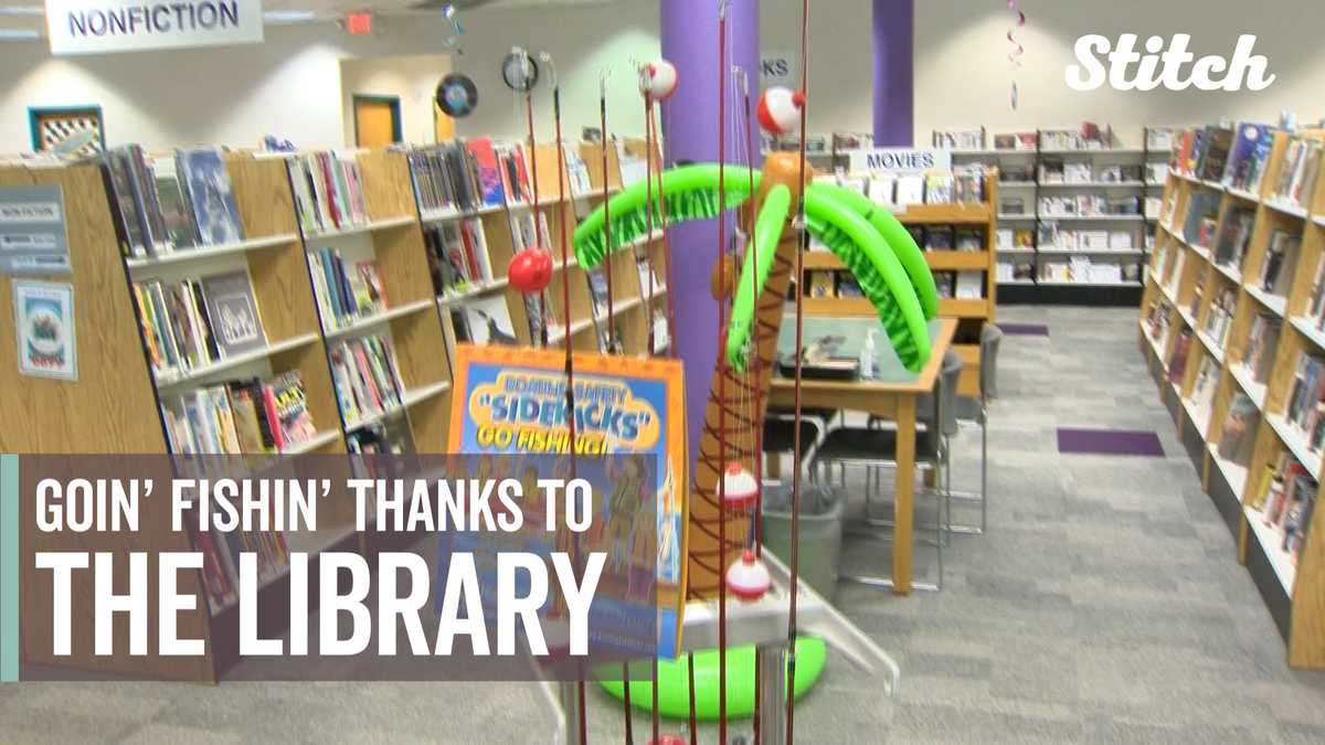 You can check out books and fishing rods at this library
