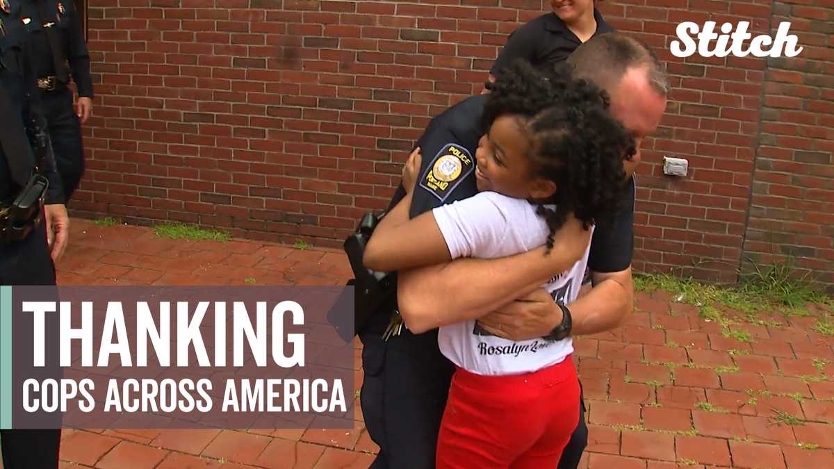 Girl on mission to hug police officers in all 50 states hits 33rd and ...