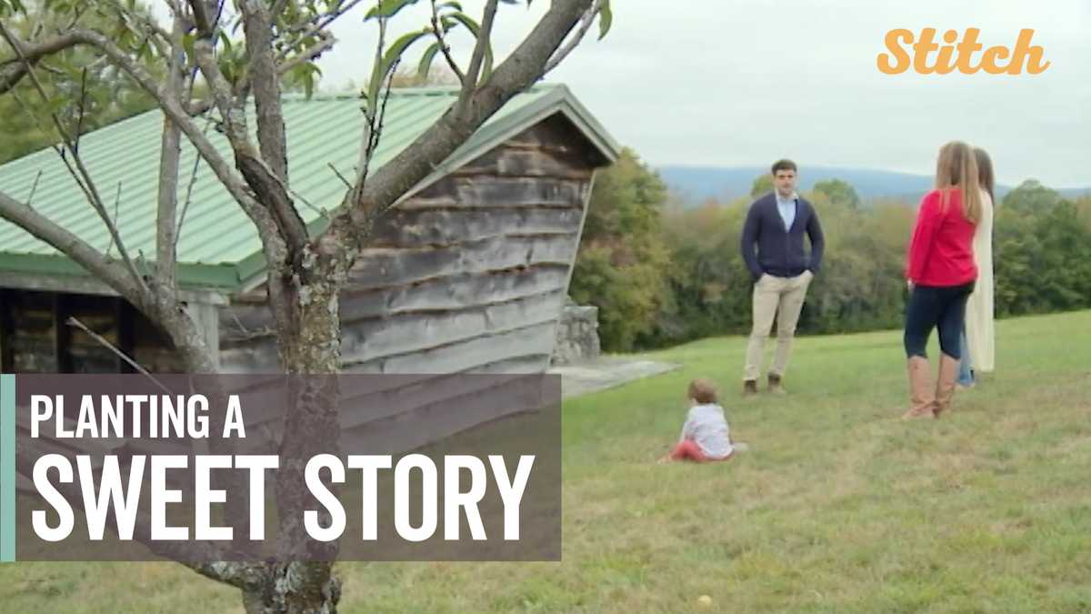 Son enjoys first peach from tree parents planted 9 years ago
