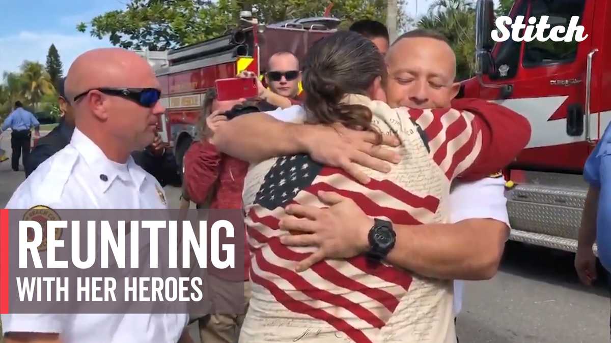 Woman who nearly died in house fire shares emotional reunion with rescuers
