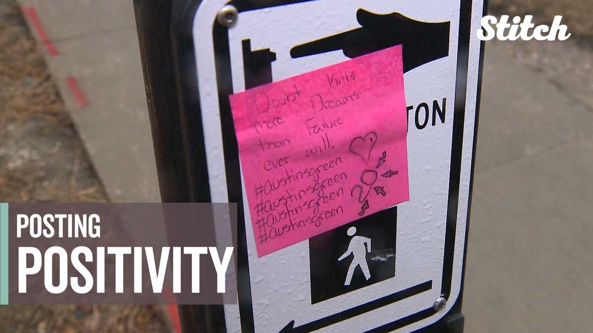 Man spreads positivity with handwritten Post-it note messages