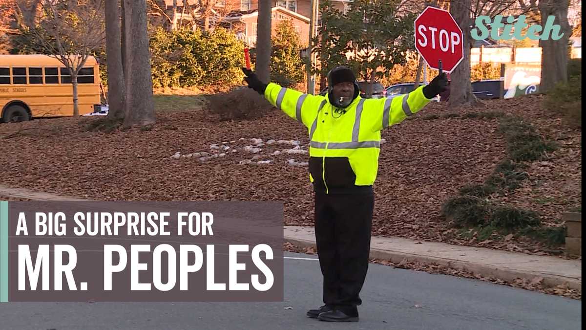School's crossing guard receives heartfelt surprise from parents, students