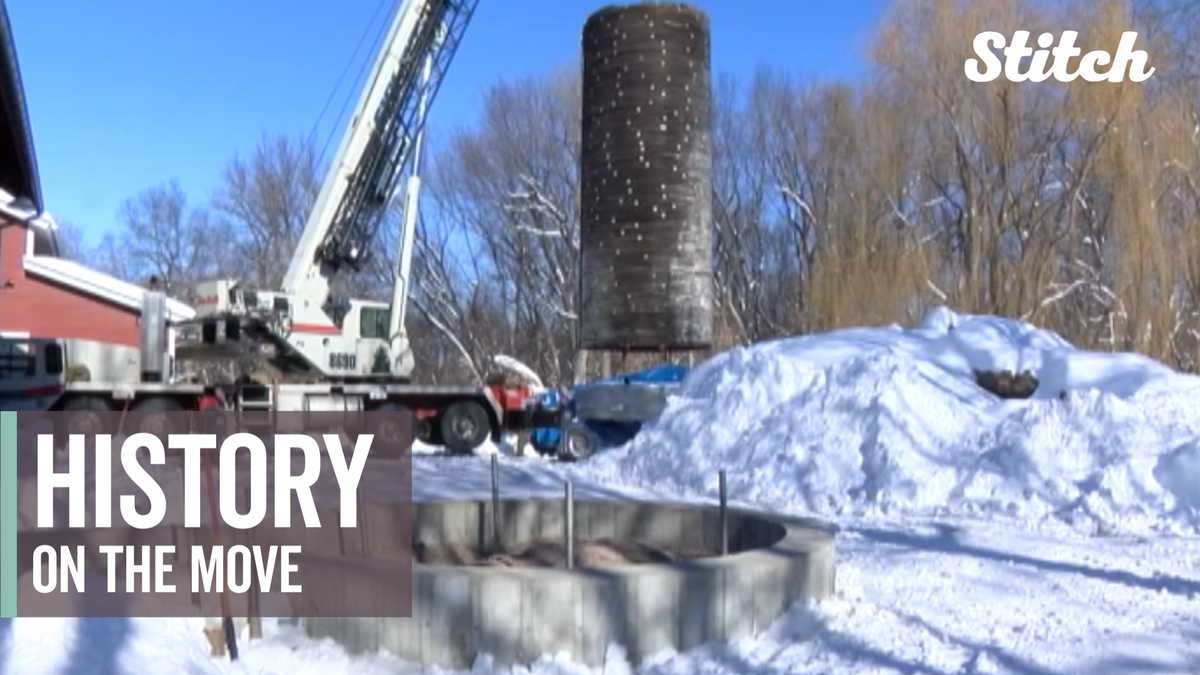 History on the move: Silo built in 1800s moved to prepare for restoration