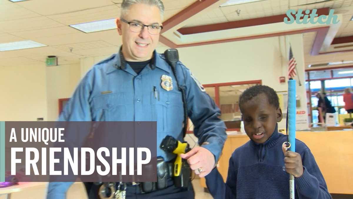 Student and police officer form a friendship through Braille