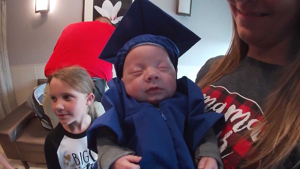 Baby born early celebrates going home with graduation from NICU