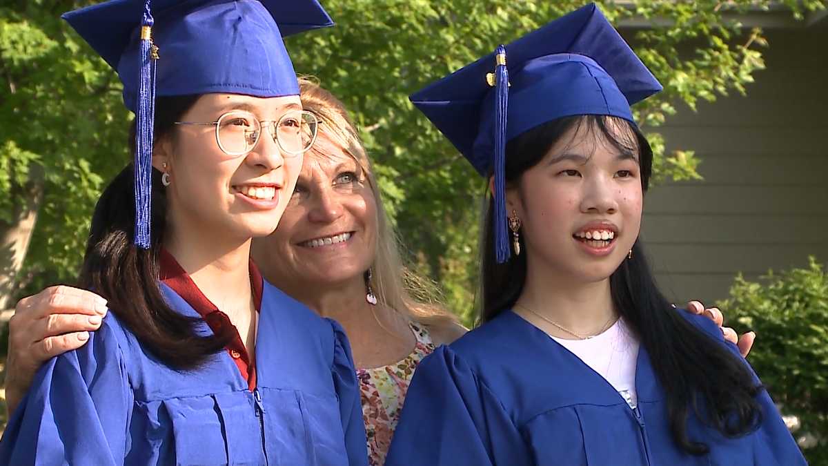 Foreign exchange students get special driveway graduation