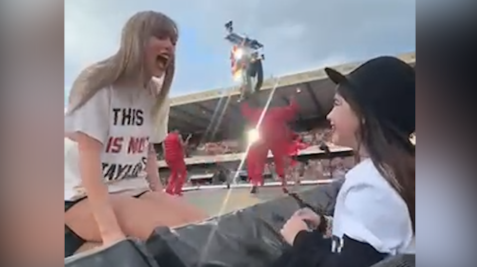 WATCH: Oklahoma girl gets Taylor Swift's '22' hat from Eras Tour stop ...