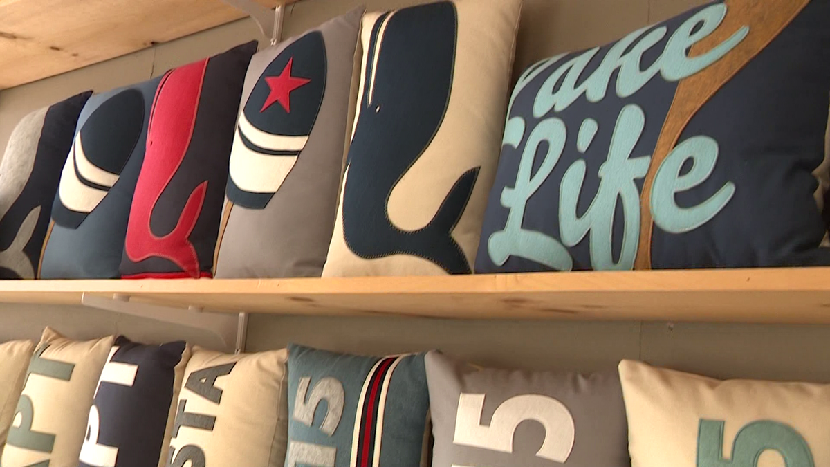 New England-inspired pillows handmade by Massachusetts mom