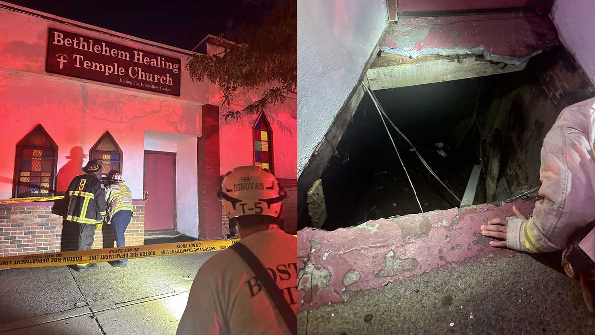 Woman falls 10 feet after Boston church's threshold collapses