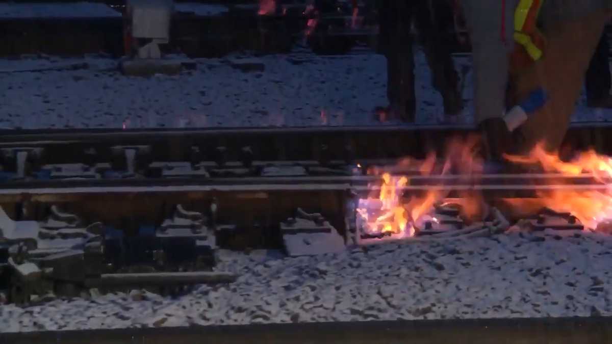 Commuter Rail uses fire to keep switches clear