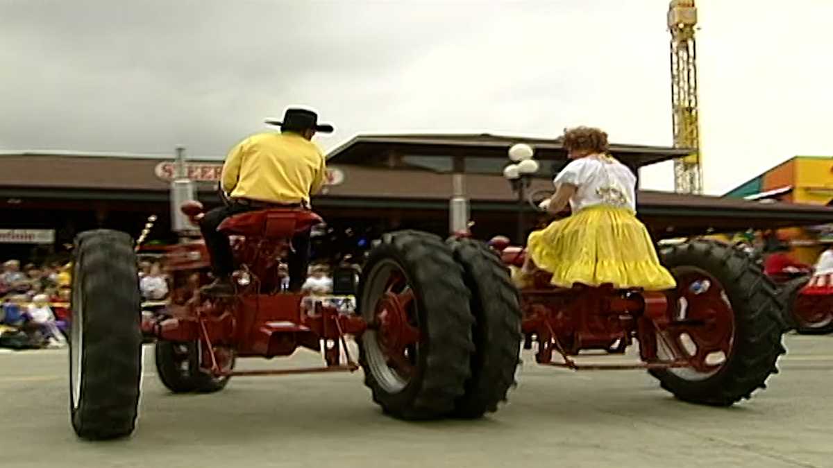 Square dancing tractors attended a small town tradition in 2002.