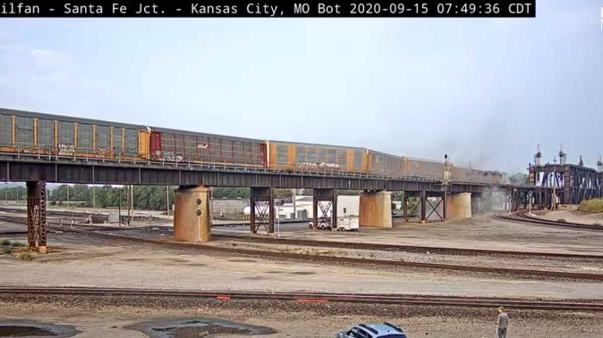 Camera captures moment of train derailment at Santa Fe Junction in ...