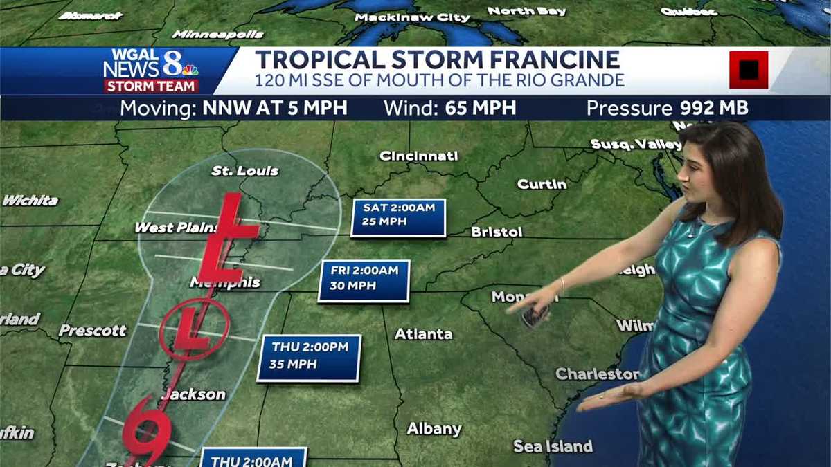 Will Francine hit Pennsylvania?