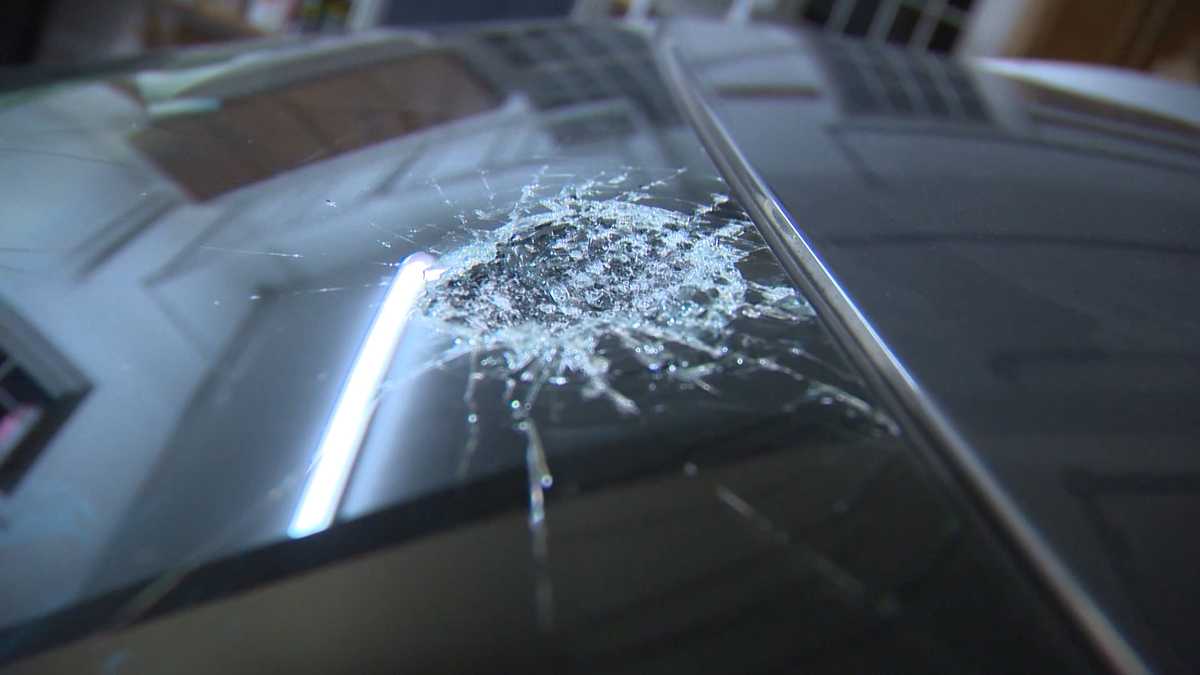 Vehicle hit by rock thrown from overpass on Route 3