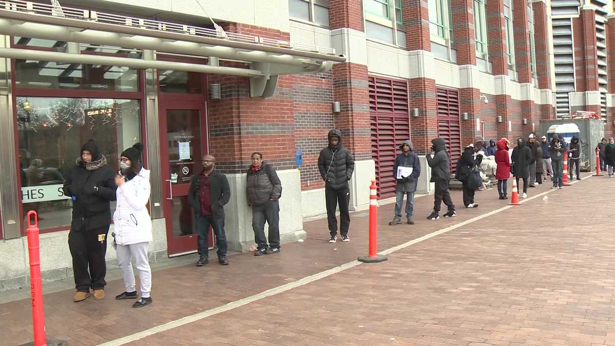 Long line outside Boston RMV office despite new coronavirus protocols