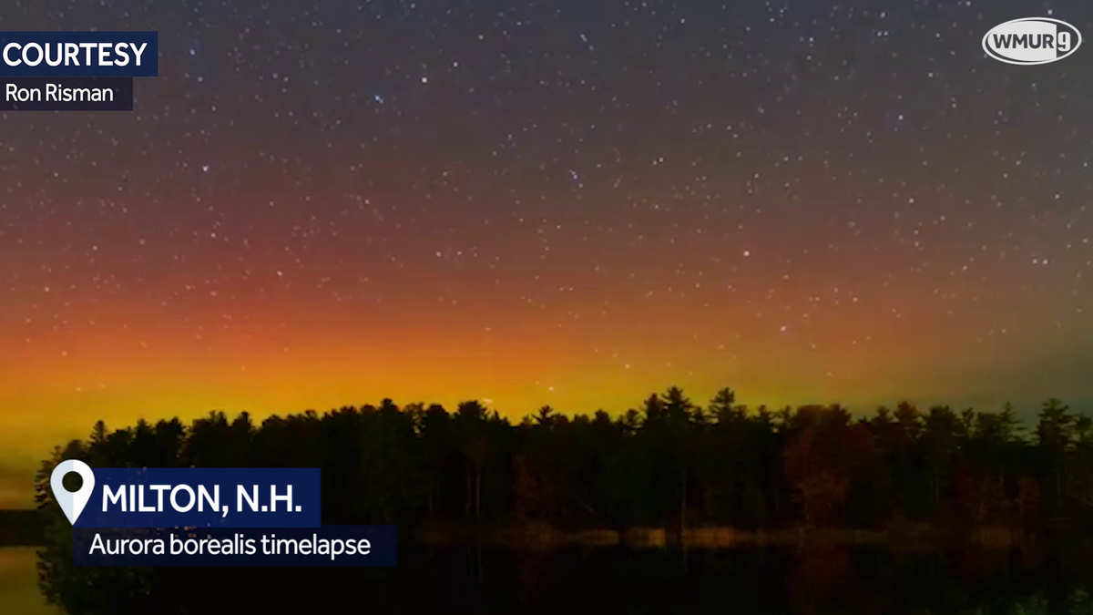 Milton, NH aurora borealis time-lapse video