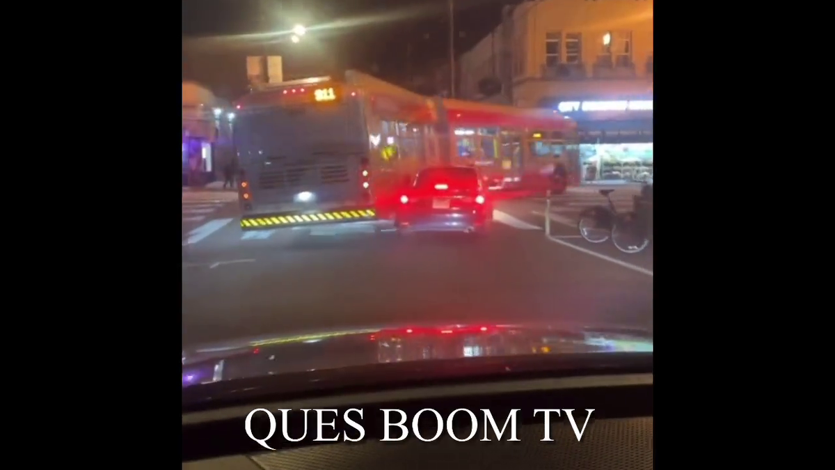 Video: Hijacked bus hits several cars in San Francisco