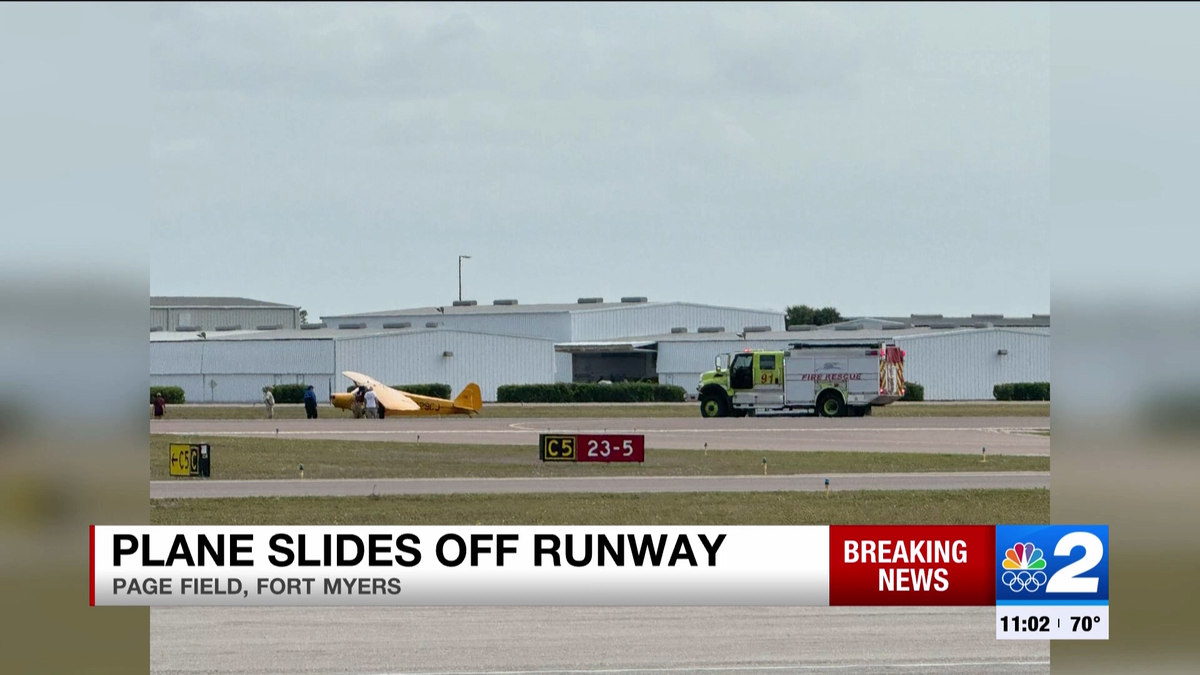 Plane veers off runway at Page Field airport in Fort Myers