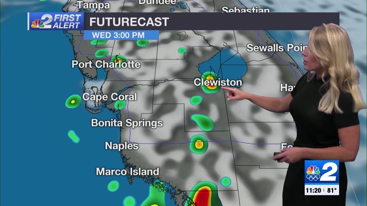 Warm with isolated storms tomorrow
