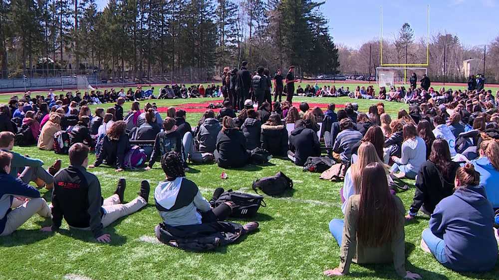 Wellesley High School students walked out in protest of racist email ...