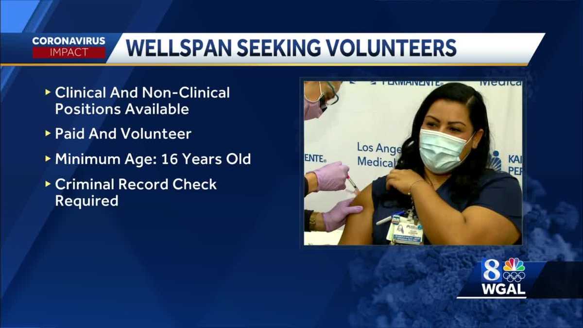 WELLSPAN HEALTH seeks volunteers to staff community vaccination sites